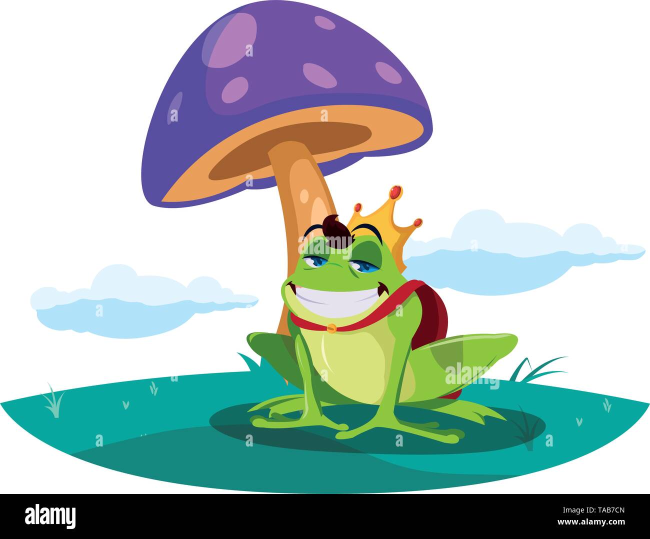 toad prince in garden fairytale character vector illustration design ...