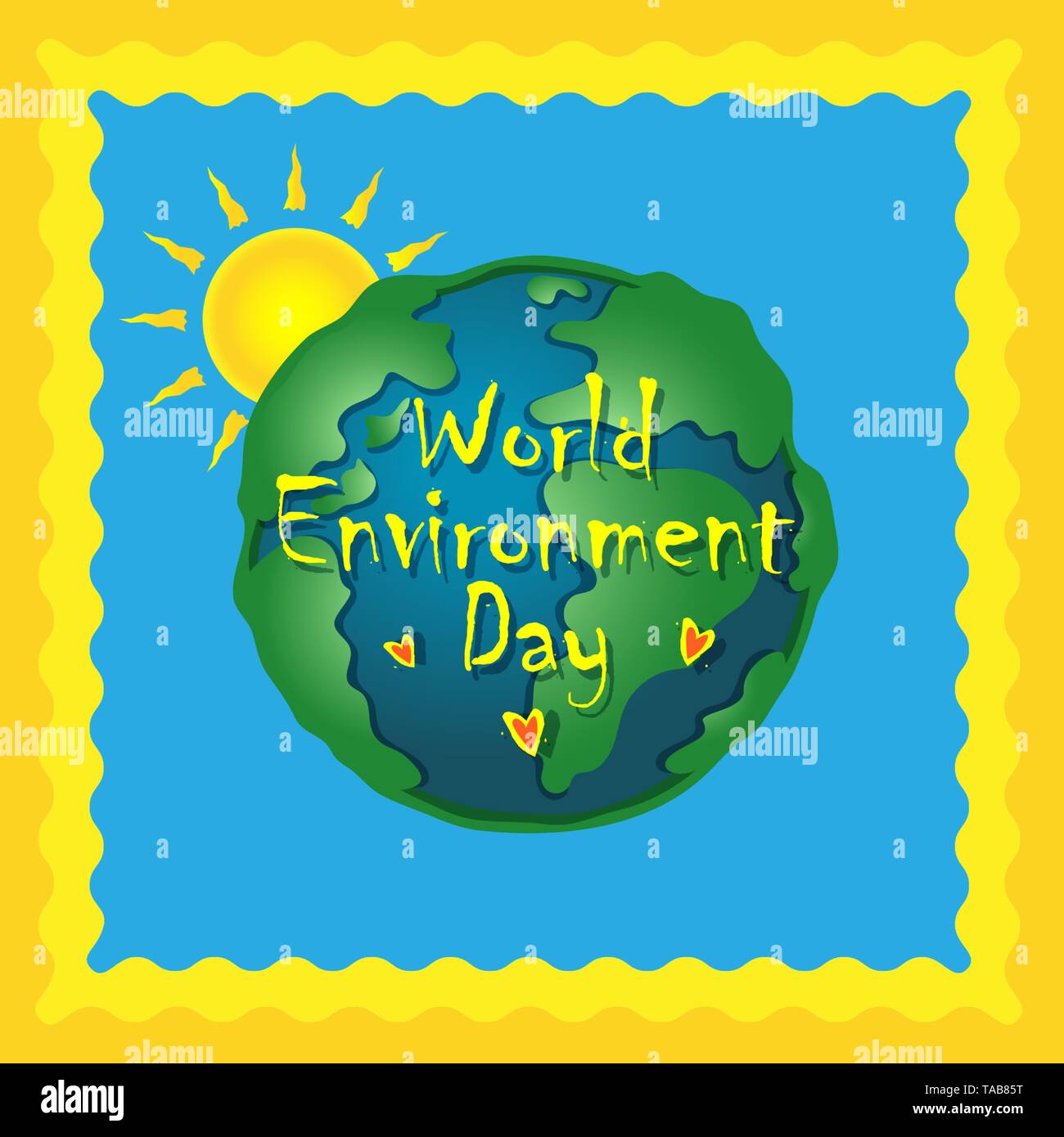 World environment day sign on colorful background. Vector illustration ...