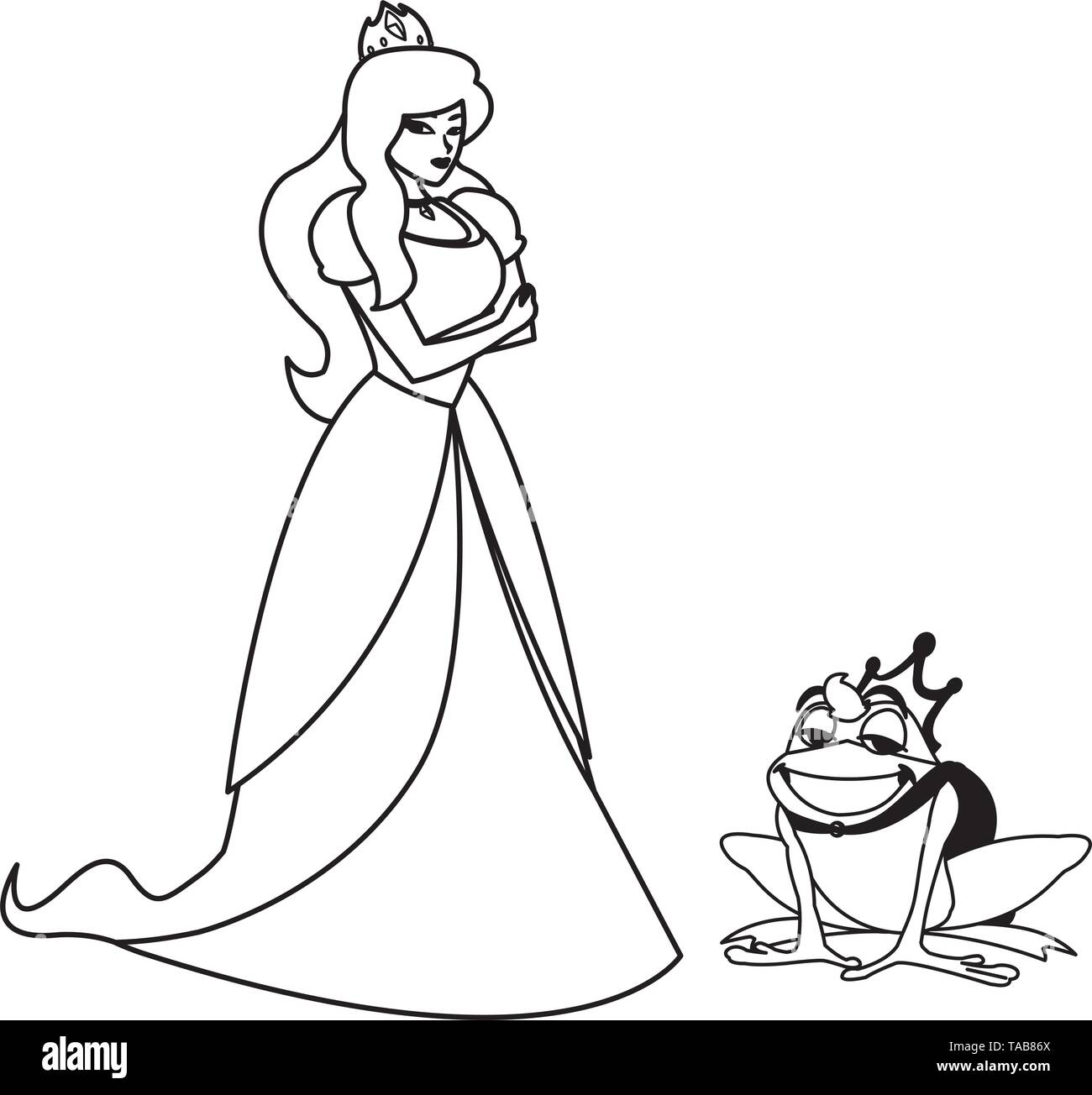 beautiful princess and toad prince of tales character vector ...