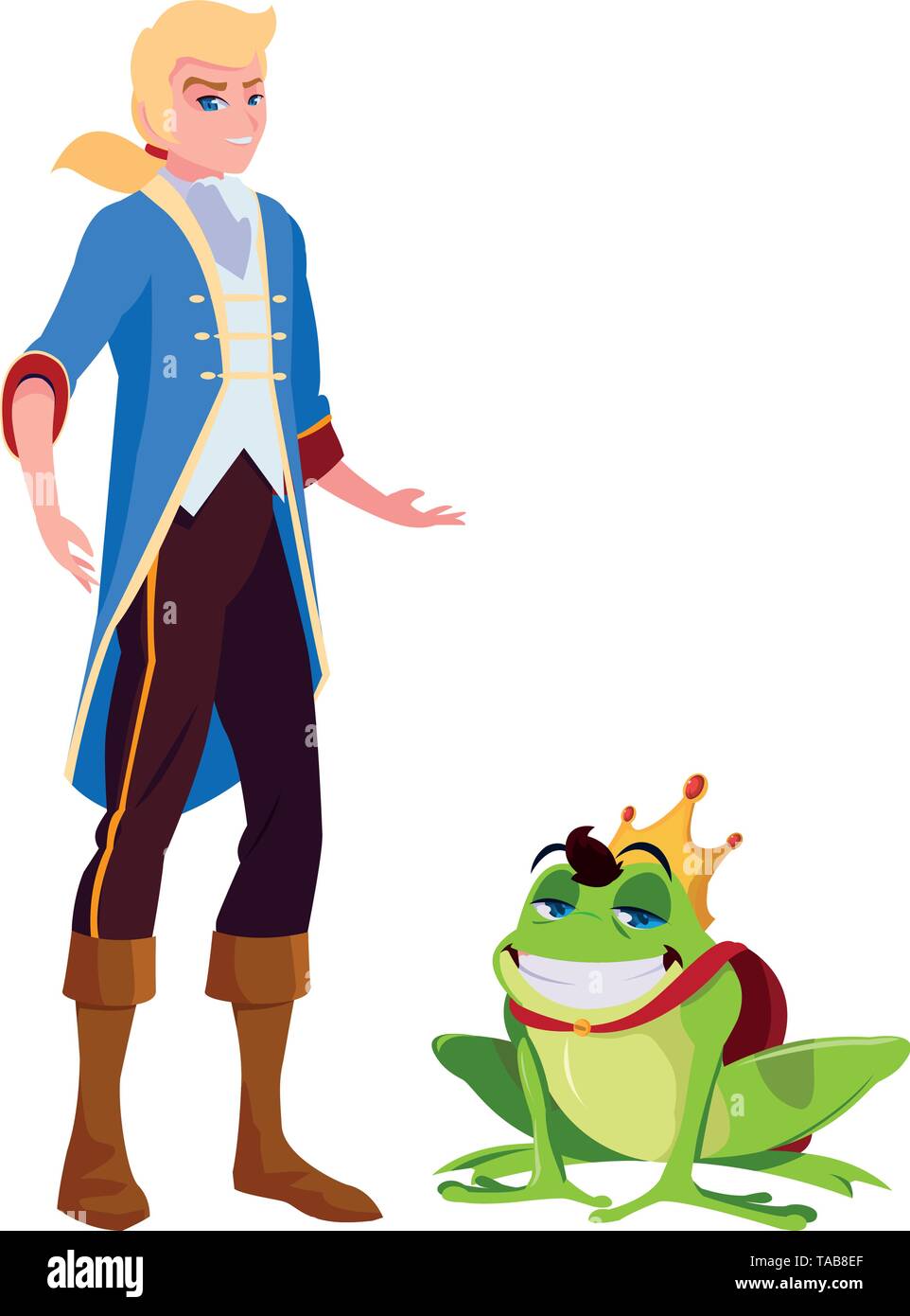 prince charming and toad of tales characters vector illustration design ...