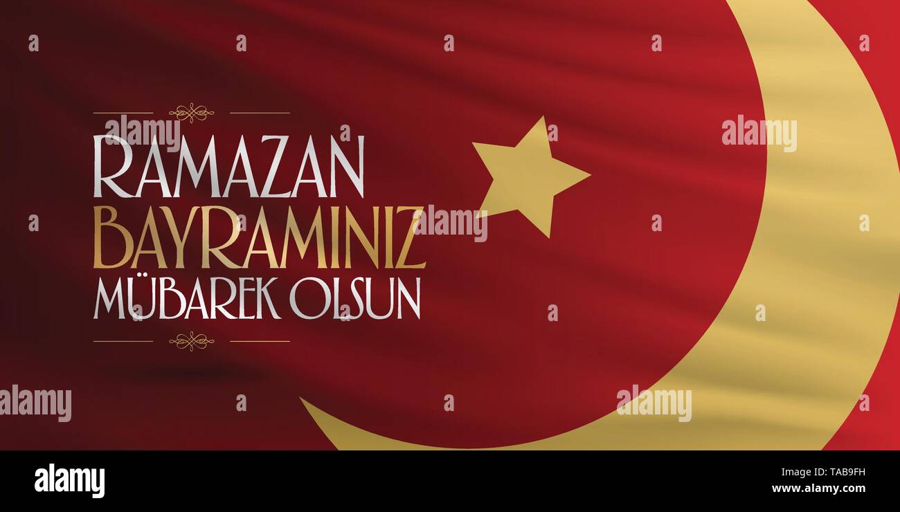 Eid al-Fitr Mubarak Islamic Feast Greetings (Turkish: Ramazan ...