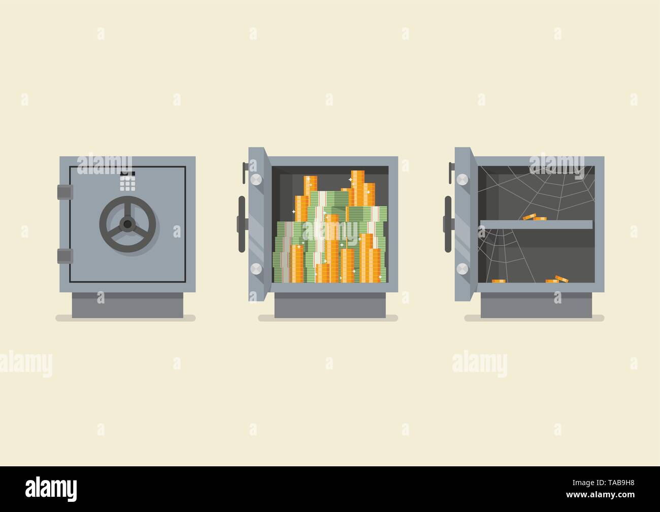 Open empty steel safe Stock Vector Images - Alamy