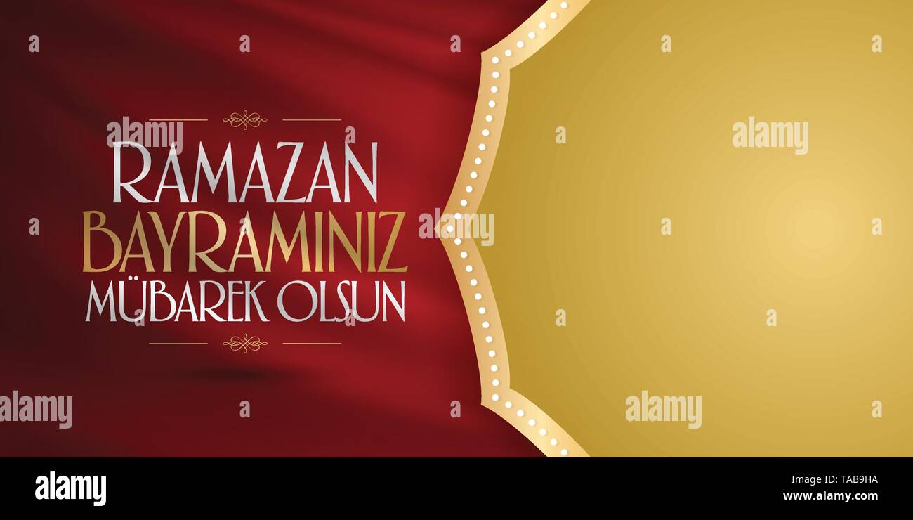 Eid al-Fitr Mubarak Islamic Feast Greetings (Turkish: Ramazan ...