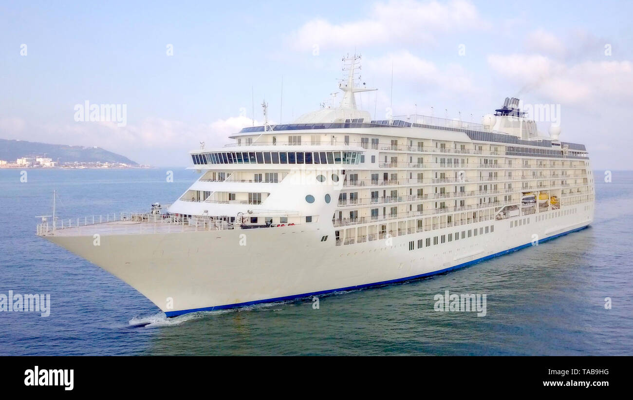 Large cruise ship at sea - Aerial image Stock Photo - Alamy