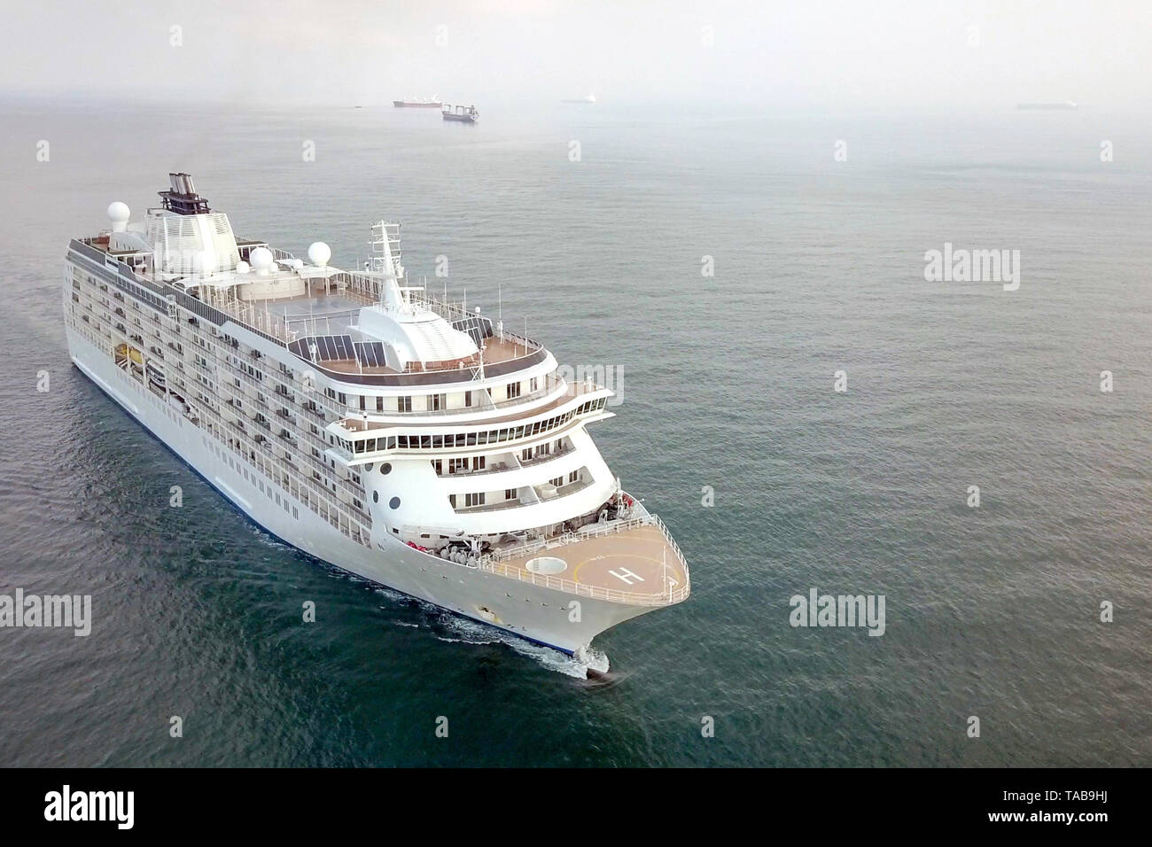 Large cruise ship at sea - Aerial image Stock Photo - Alamy