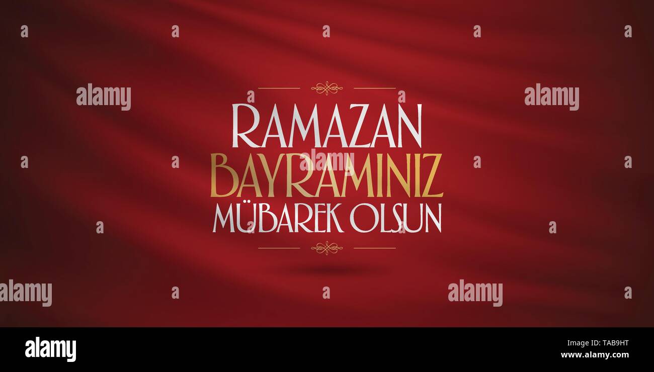 Eid al-Fitr Mubarak Islamic Feast Greetings (Turkish: Ramazan ...