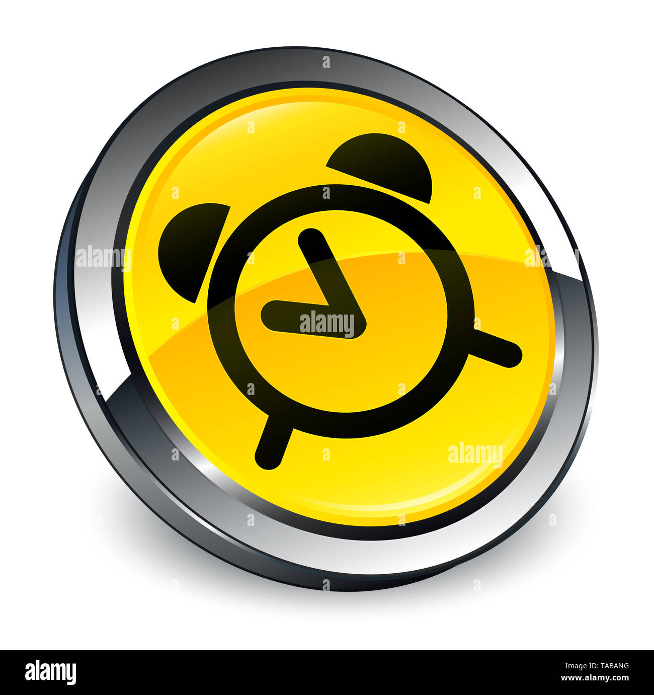 Yellow alarm clock icon isolated Cut Out Stock Images & Pictures - Alamy