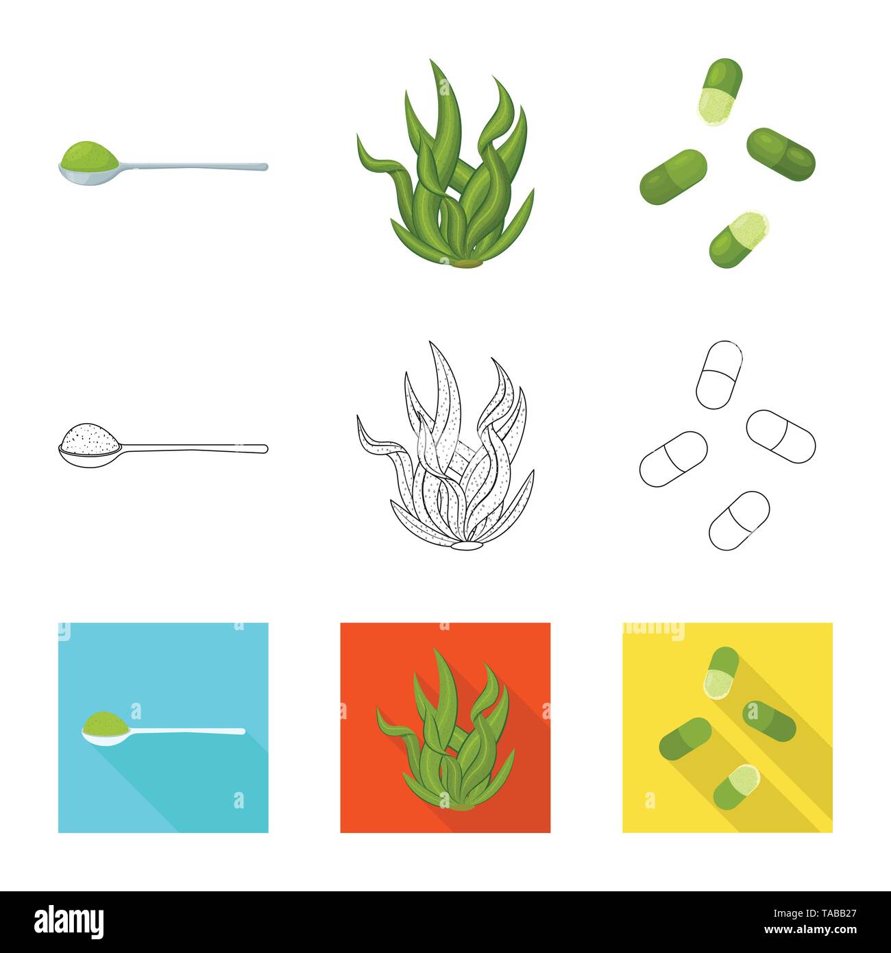 Vector illustration of protein and sea logo. Set of protein and natural ...