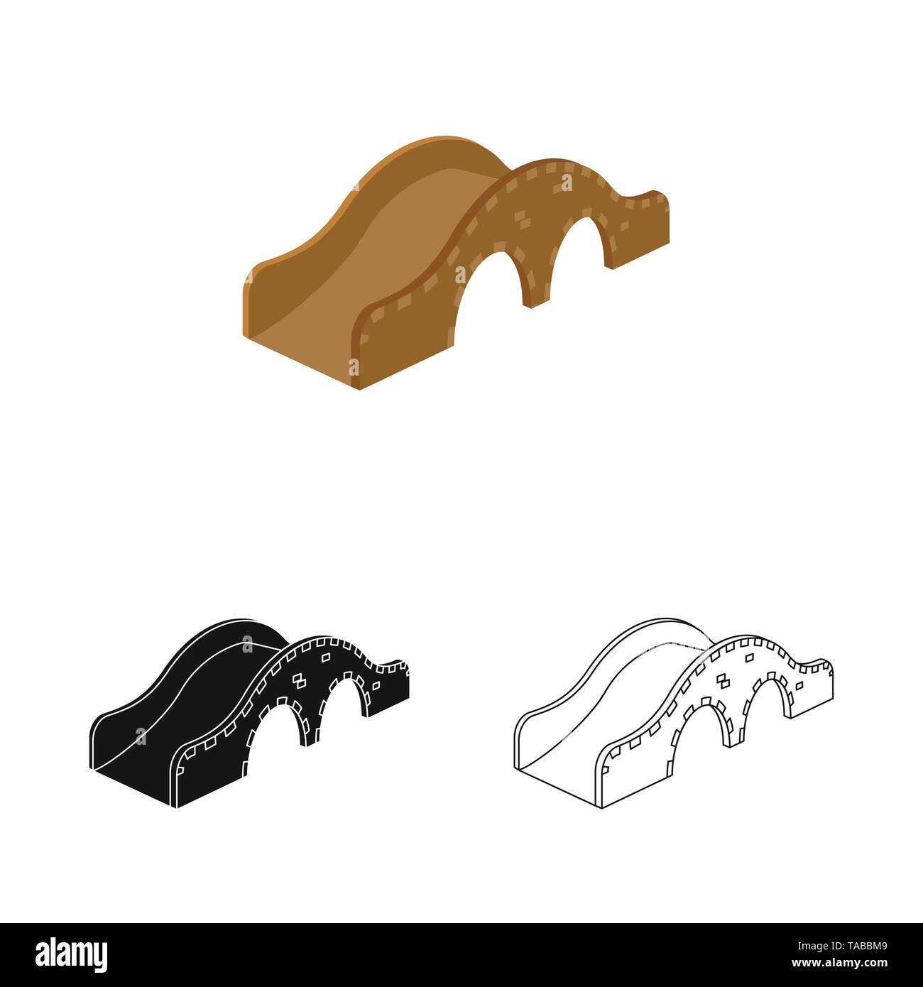 Vector design of bridge and pedestrian sign. Collection of bridge and ...