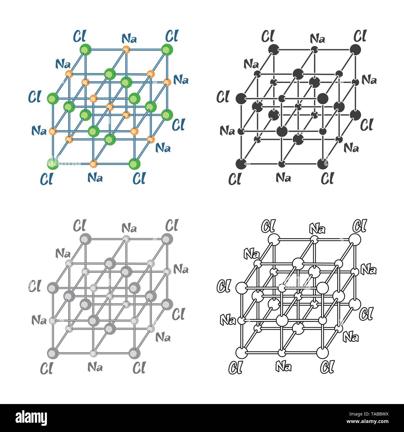 Vector illustration of salt and chemical icon. Set of salt and ...