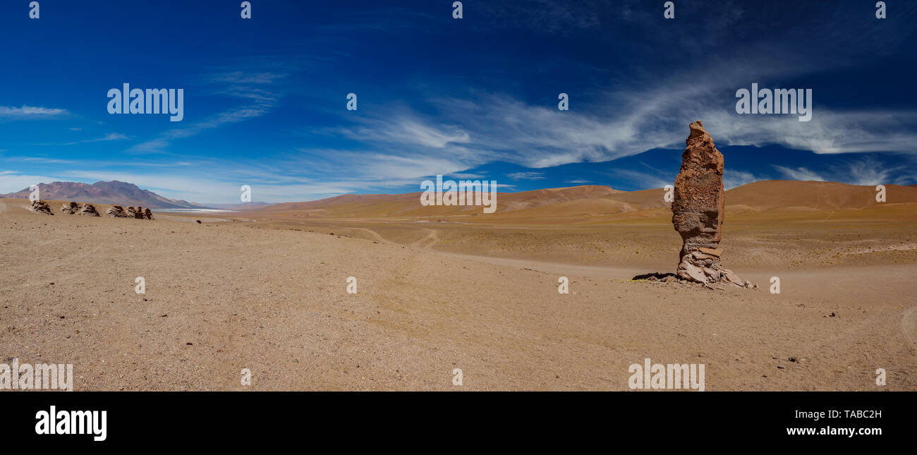 Stone formation of Pacana Monks near Salar De Tara, huge panorama Stock ...