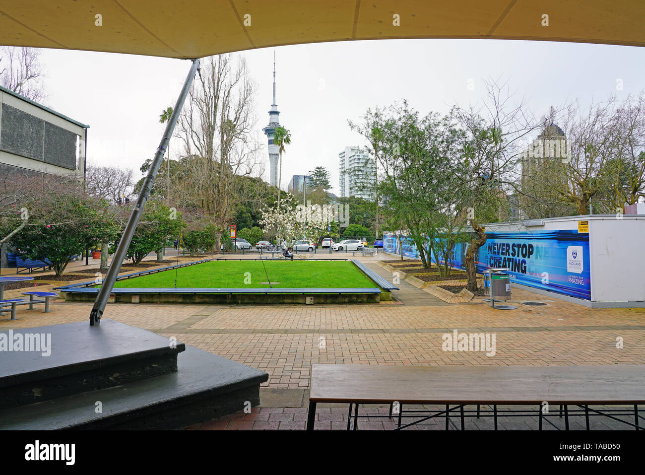 AUCKLAND, NEW ZEALAND -5 AUG 2018- View of the campus of the University ...