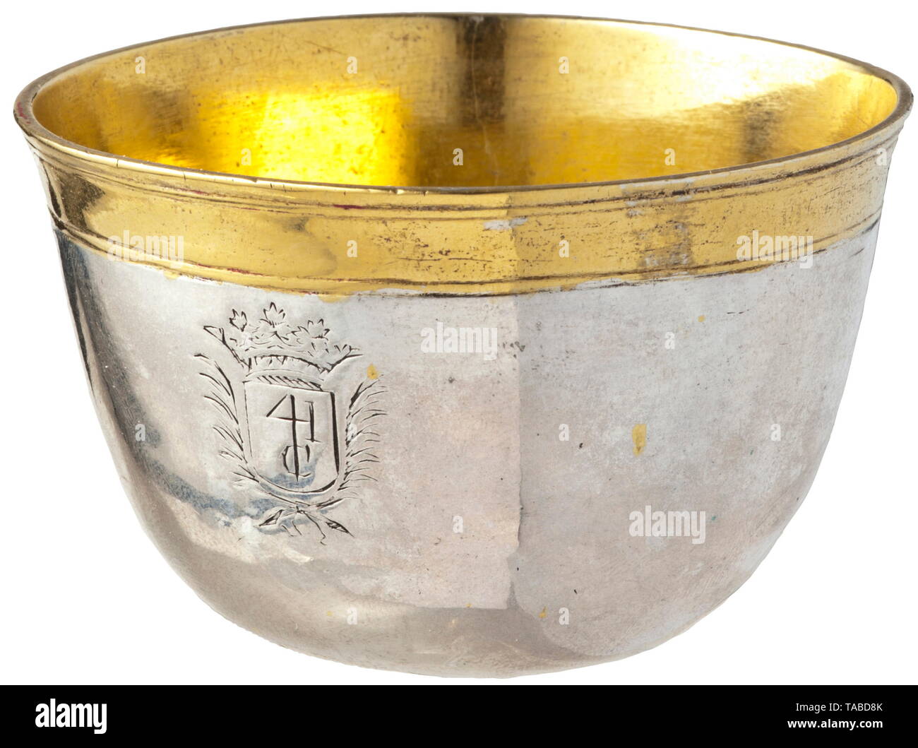 A palm cup, Cologne, 18th century Hemispherical silver beaker, the ...