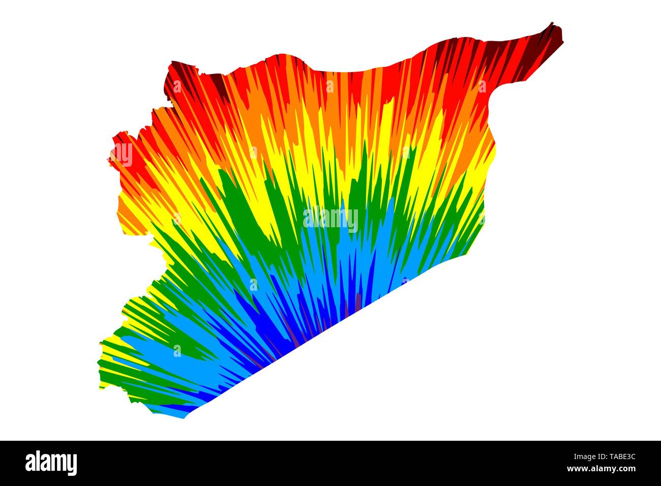 Syria Map Is Designed Rainbow Abstract Colorful Pattern Syrian Arab