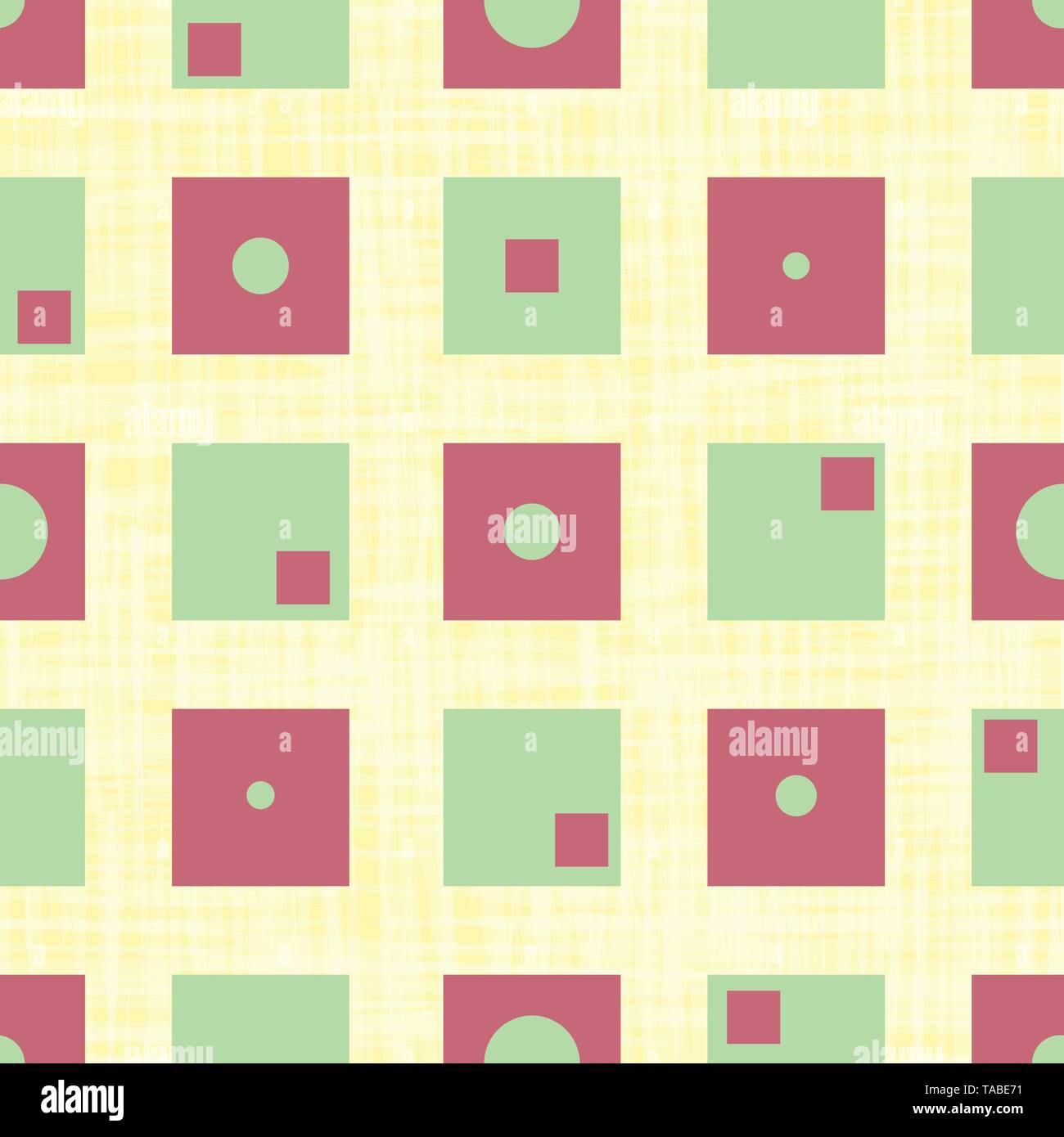 Funky green and red squares with inner circles and rectangles in ...