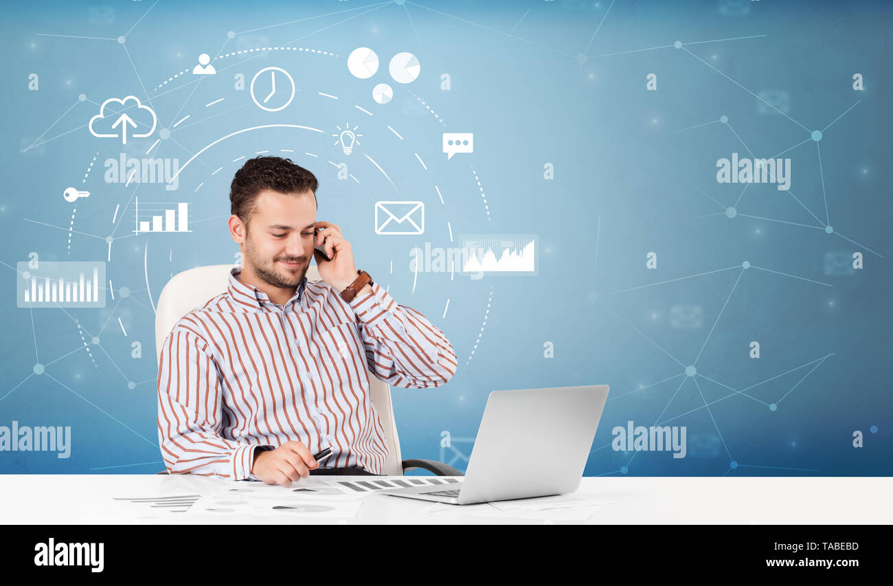 Young business person with operational system concept Stock Photo - Alamy
