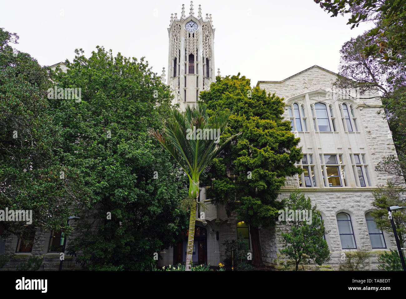 AUCKLAND, NEW ZEALAND -5 AUG 2018- View of the landmark historical ...
