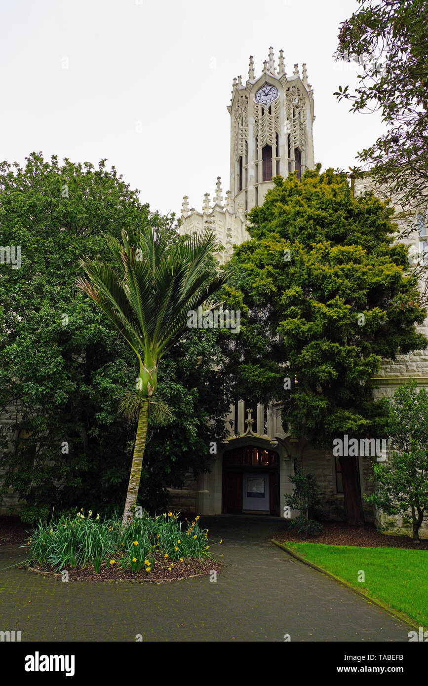 AUCKLAND, NEW ZEALAND -5 AUG 2018- View of the landmark historical ...
