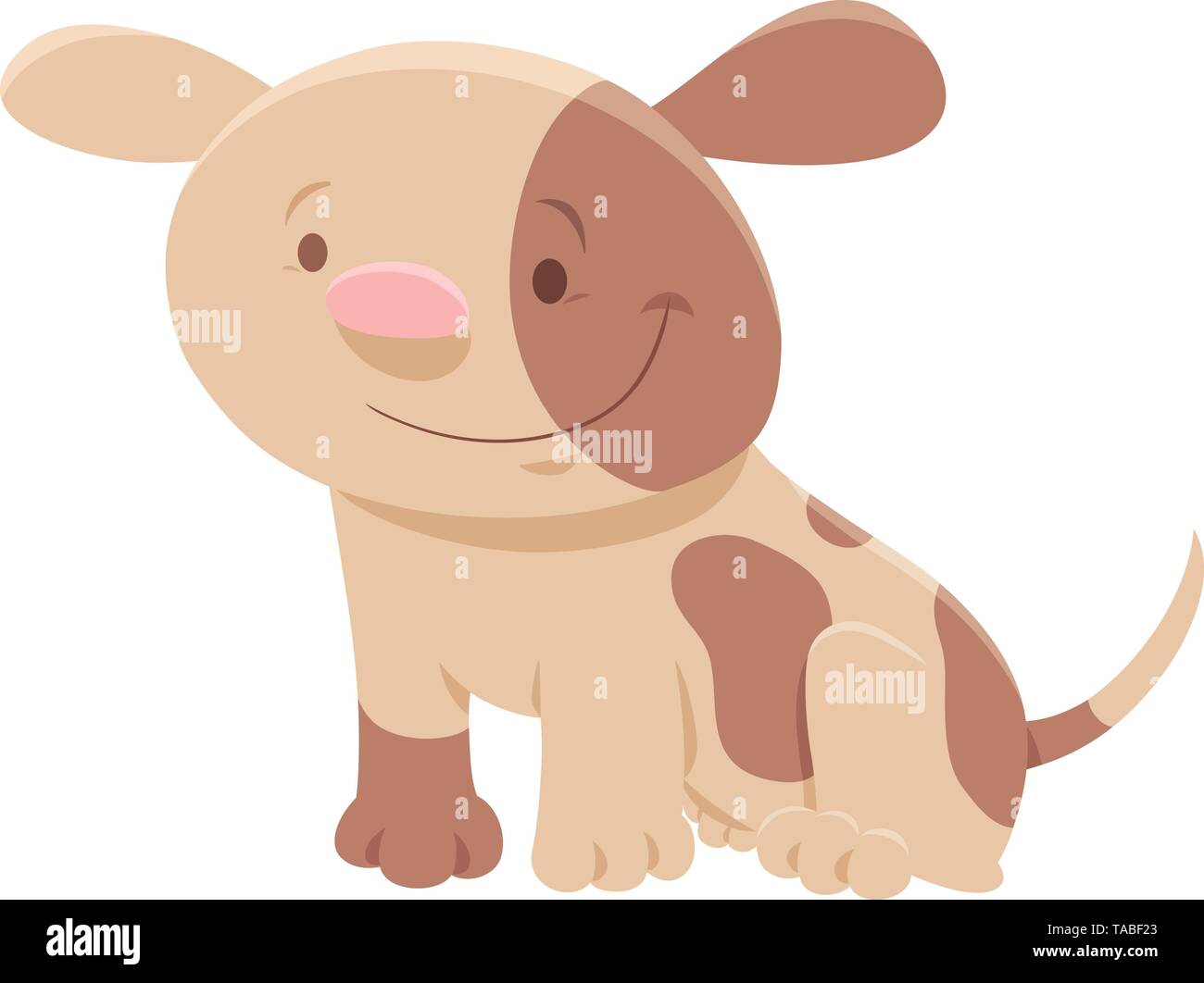 Cartoon Illustration of Happy Spotted Puppy Cute Animal Character Stock ...