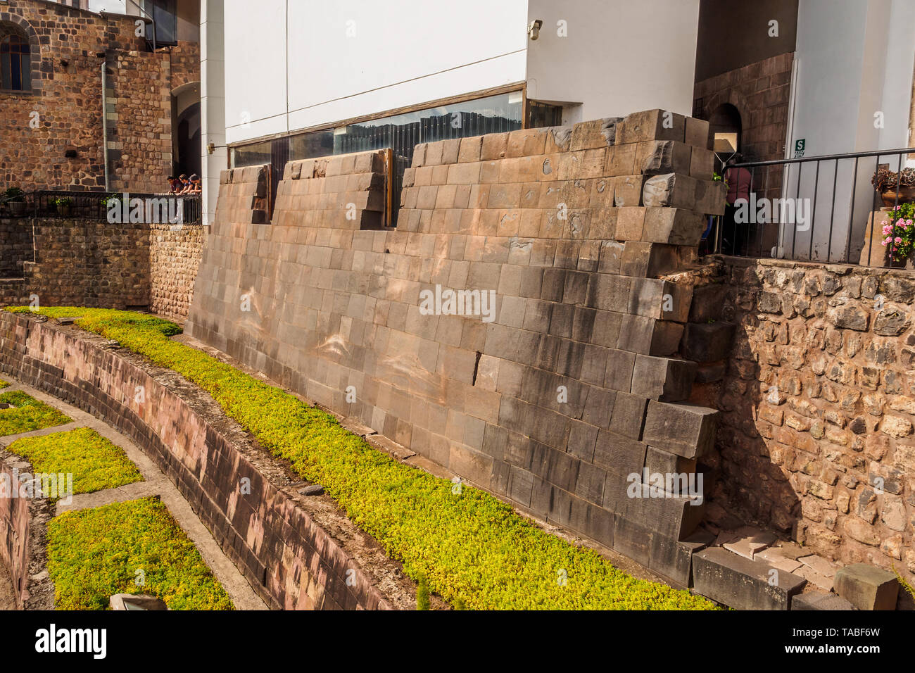 Inca remains inside the convent of Santo Domingo or Qorikancha. Museum ...