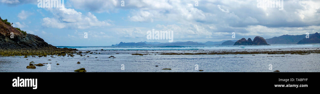 Panaromic view of Mawi Beach, Lombok Island, Indonesia Stock Photo - Alamy