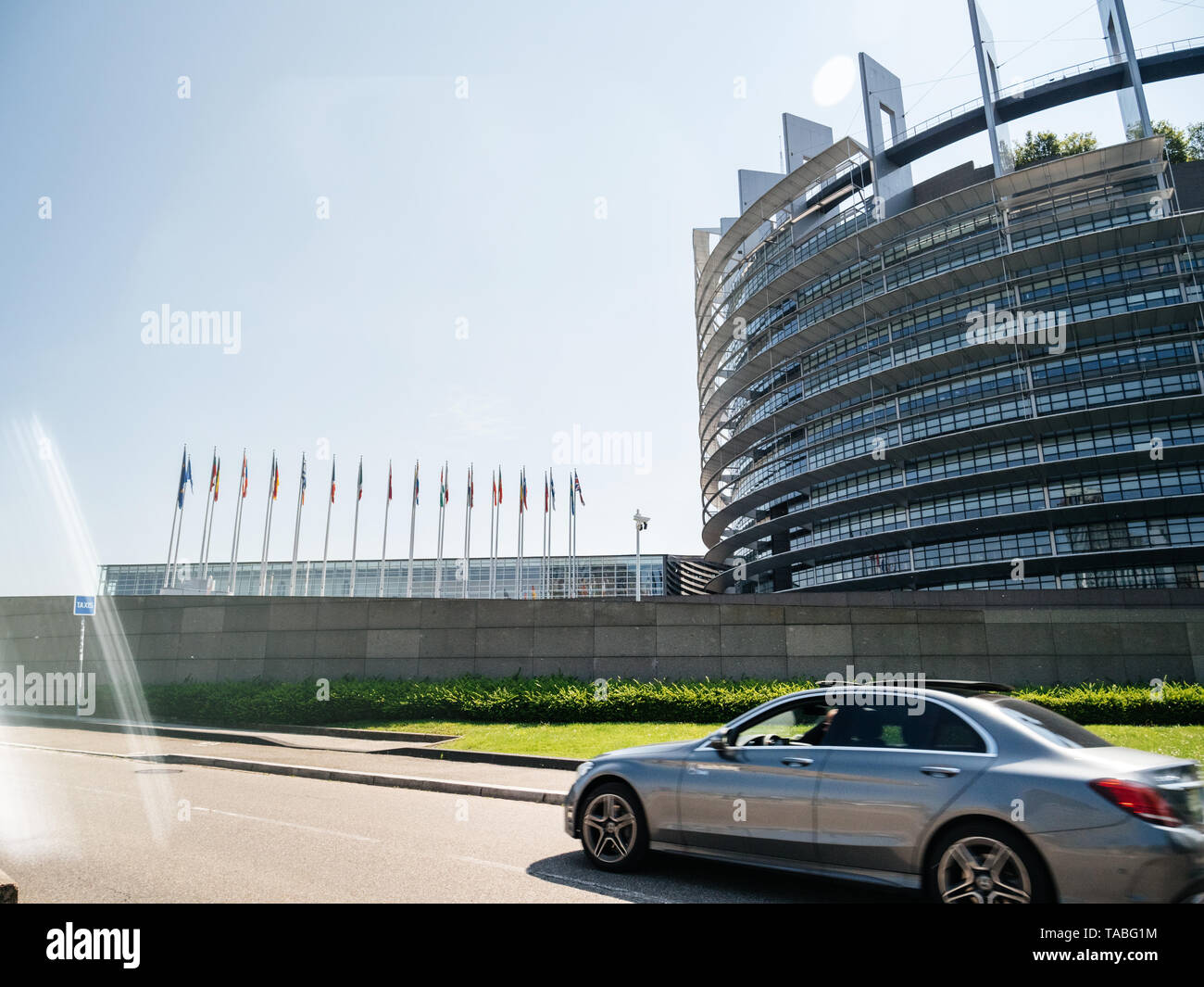 Strasbourg, France - May 23, 2019: Mercedes Benz E klass silver ...
