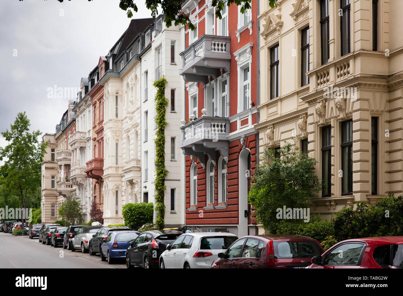 houses at the Stammheimer street in the district Riehl, Cologne ...
