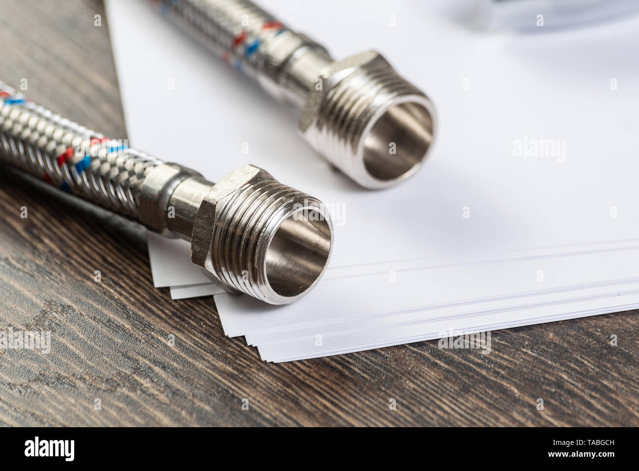 Water braided hose with connecting internal screw Stock Photo - Alamy