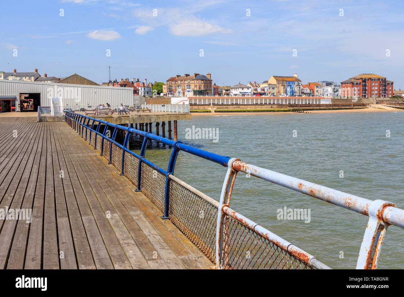 seaside town of walton-on-the-naze, traditional wooden pier amusements ...