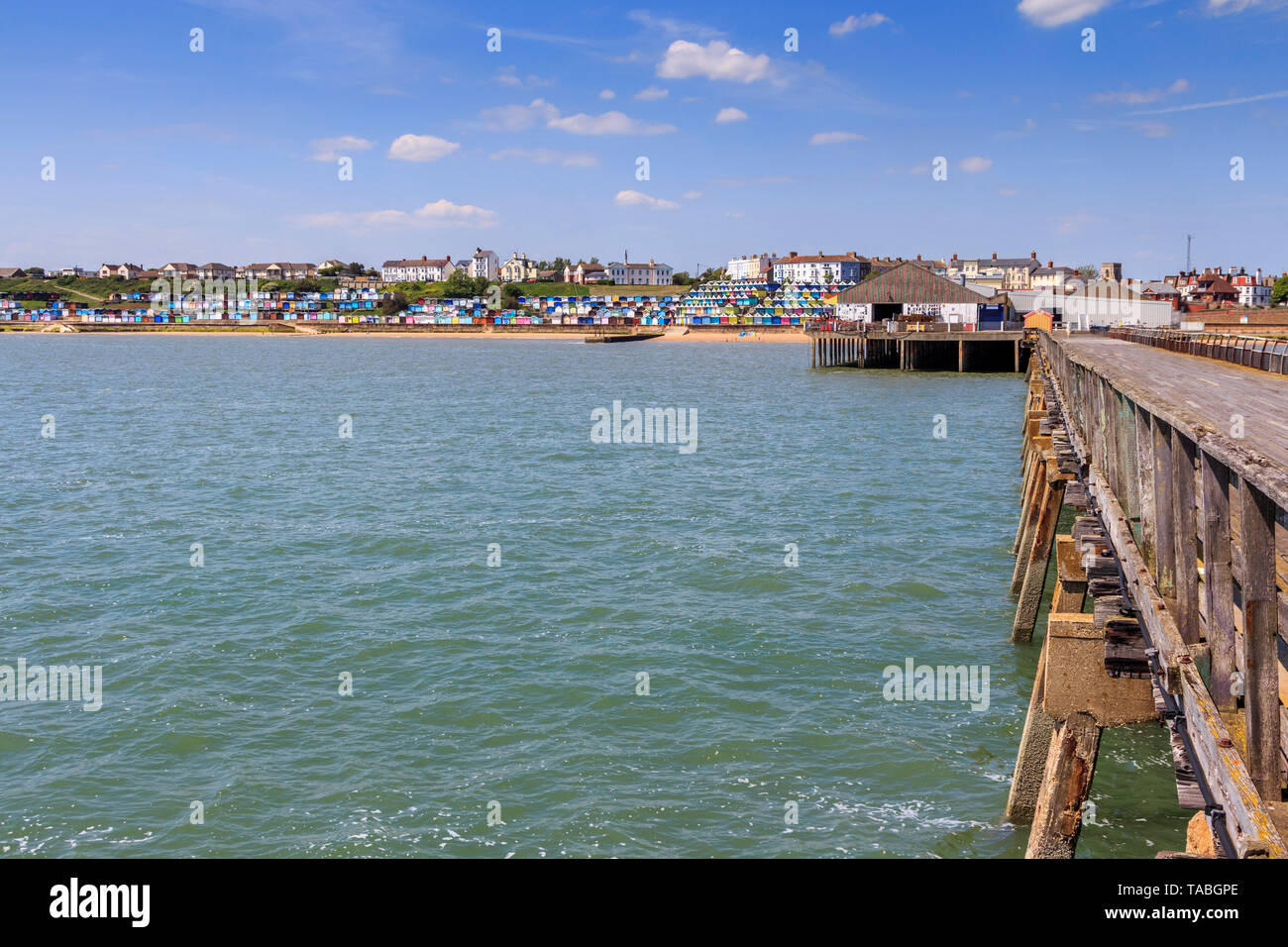 seaside town of walton-on-the-naze, traditional wooden pier amusements ...