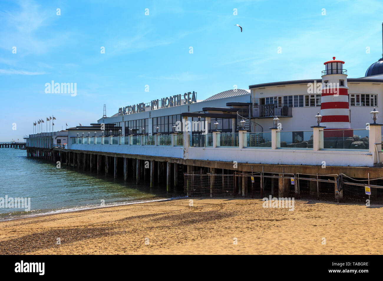 seaside town of clacton-on-sea, traditional pier, essex, england, uk ...