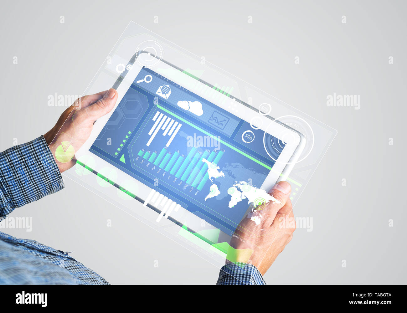 Concept of global connection and interaction interface on notebook ...