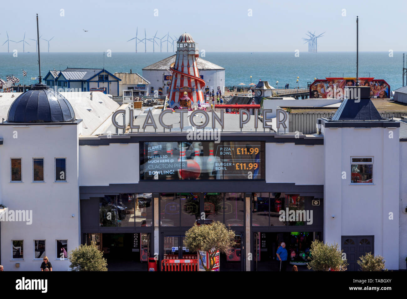 seaside town of clacton-on-sea, traditional pier, essex, england, uk ...