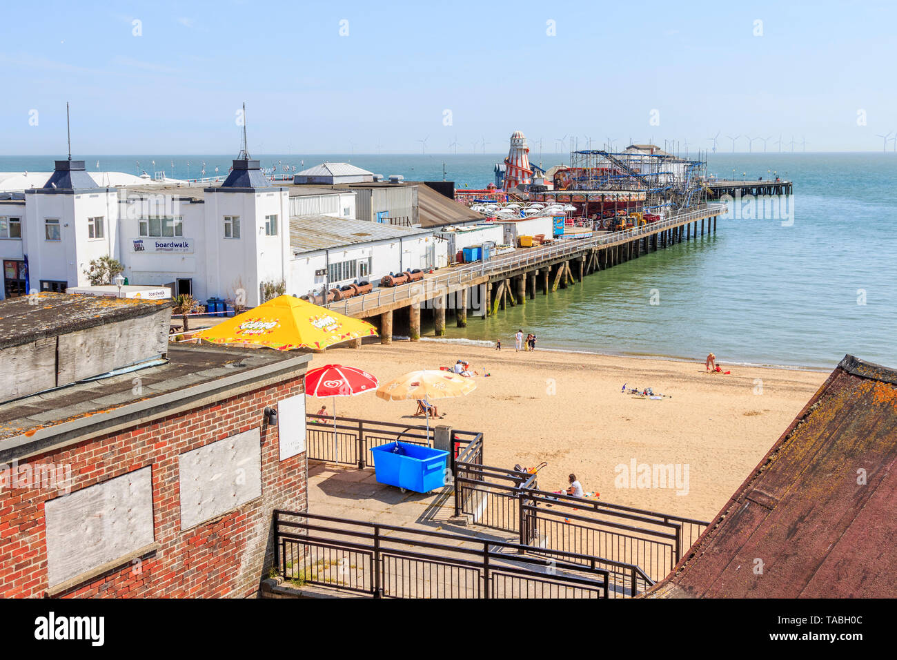 seaside town of clacton-on-sea, traditional pier, essex, england, uk ...