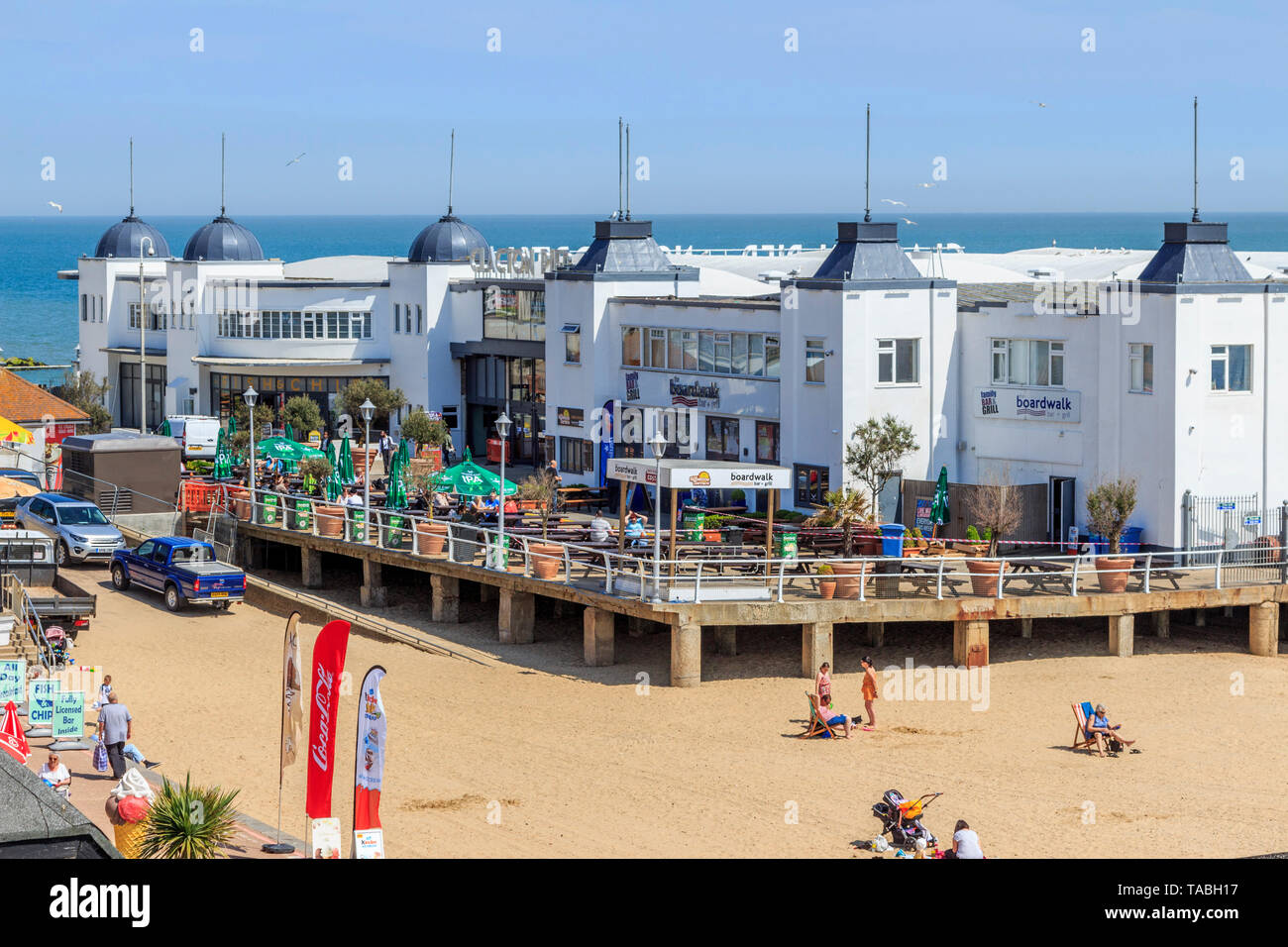 seaside town of clacton-on-sea, traditional pier, essex, england, uk ...