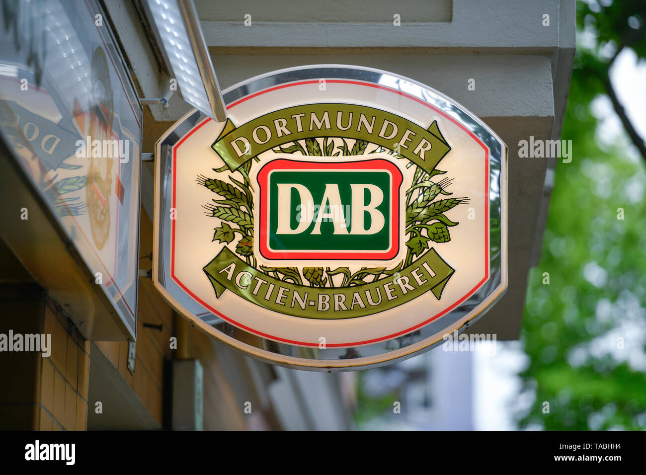 Advertisement, beer DAB, beauty's mountain, Berlin, Germany, Werbung ...