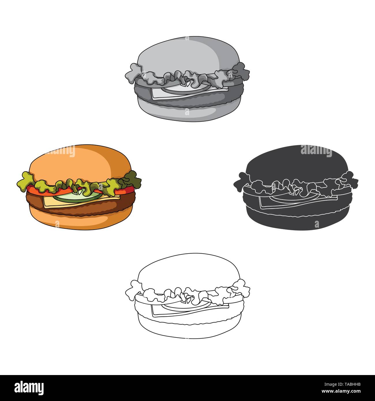 Cheeseburger, single icon in cartoon,black style.Cheeseburger, vector ...