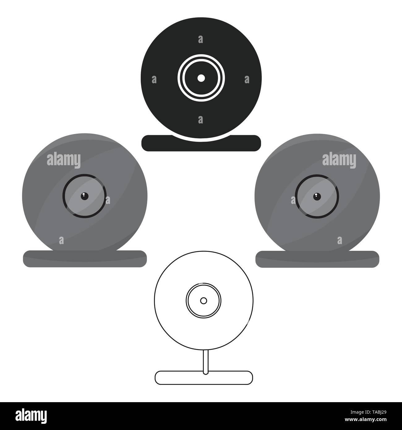 Webcam icon in cartoon,black style isolated on white background ...