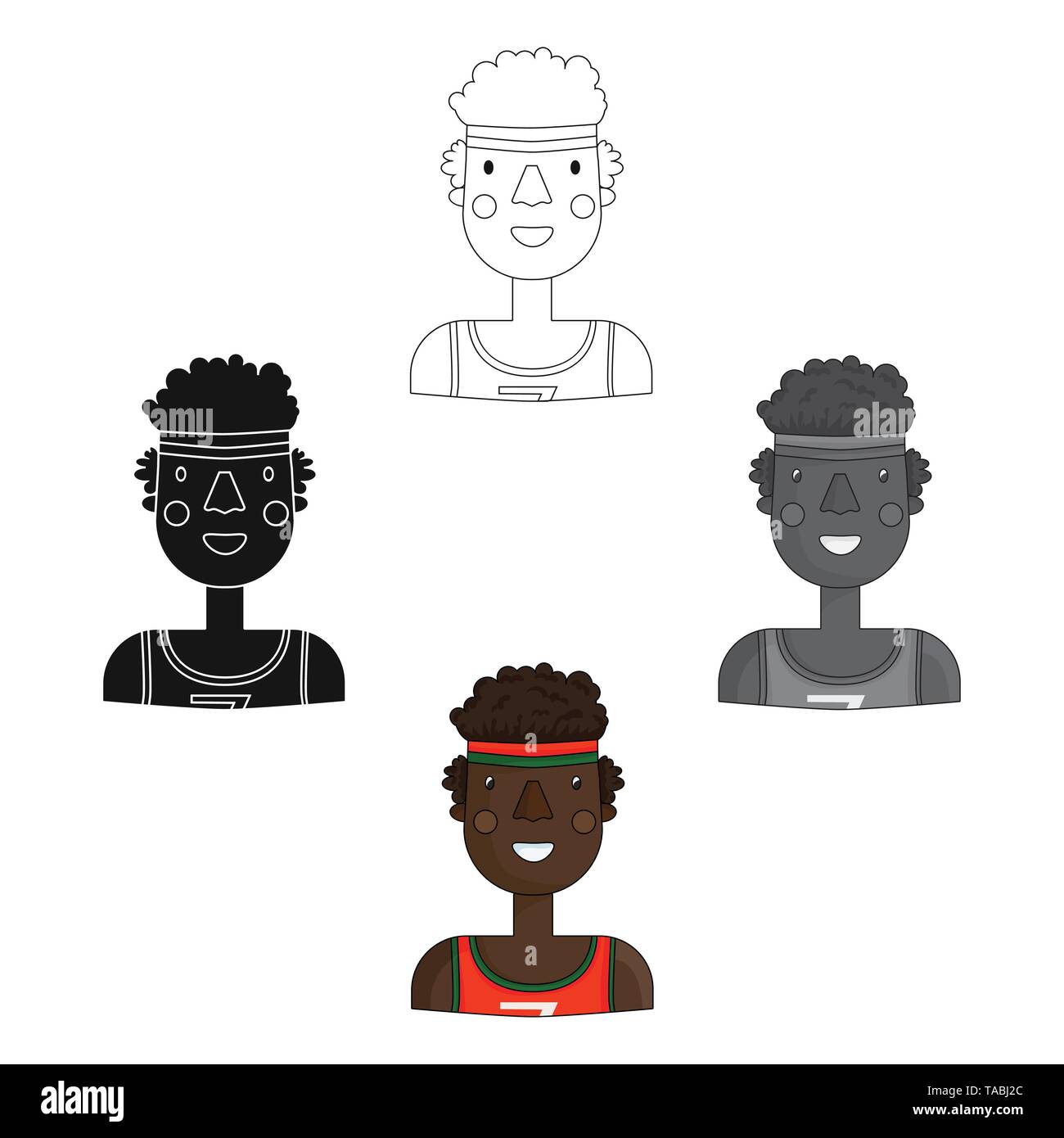 Sportsman icon in cartoon,black style isolated on white background ...