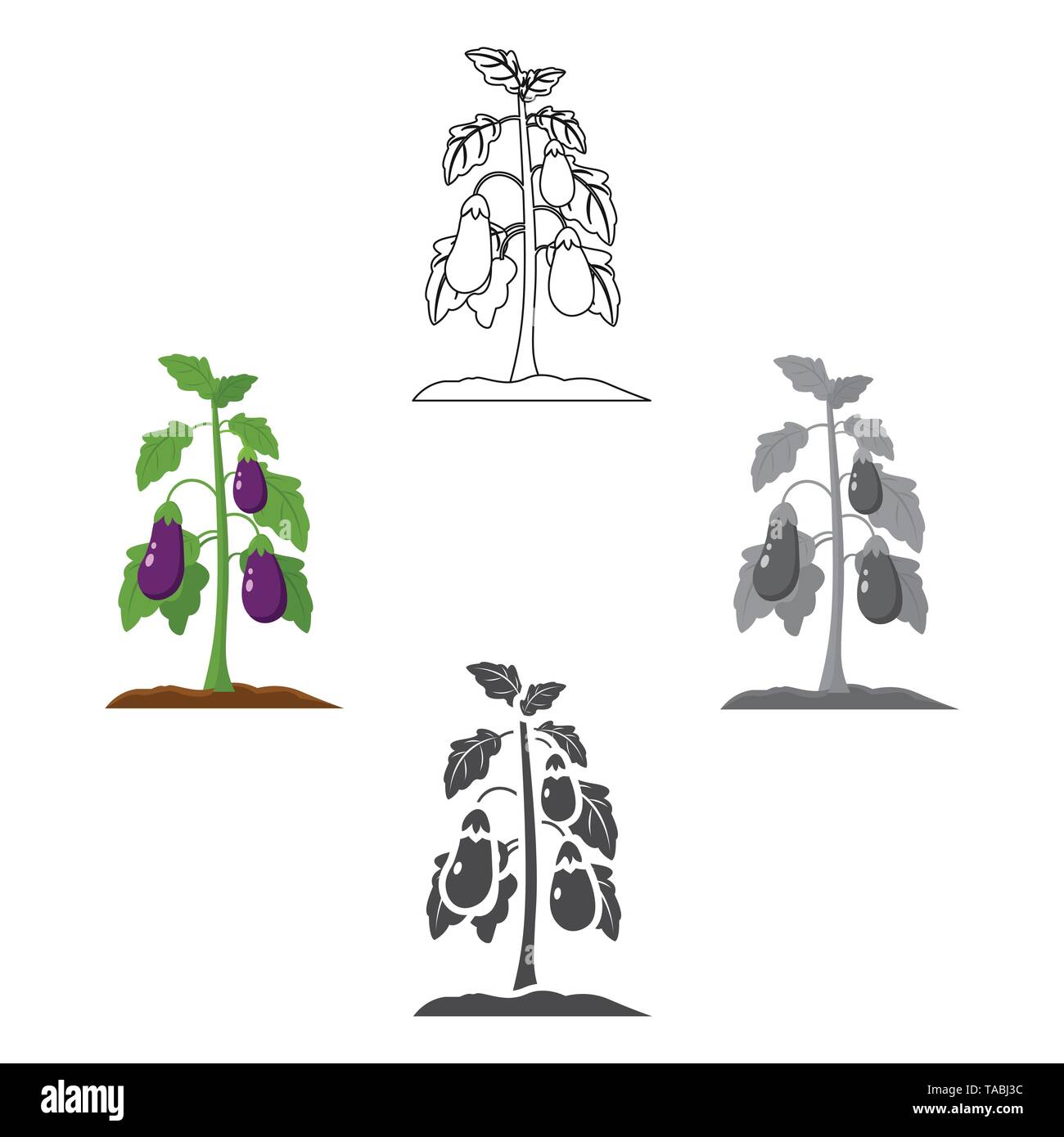 Plant, vegetable cartoon icons in set collection for design. Garden and ...