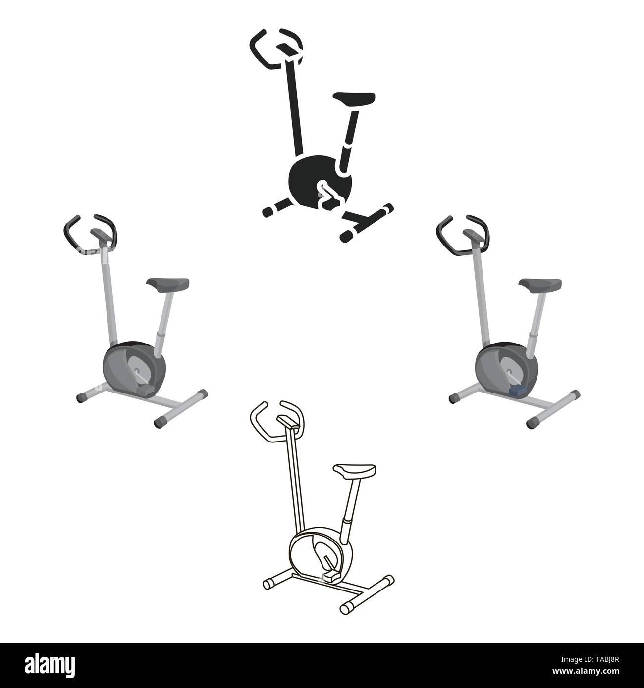 Exercise bike icon cartoon,black. Single sport icon from the big ...