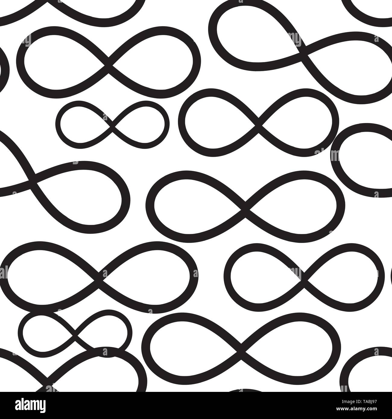Seamless pattern with rounded endless ribbons texture. Abstract modern ...