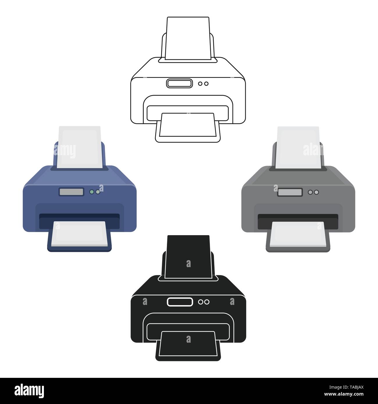 Printer icon in cartoon,black style isolated on white background ...