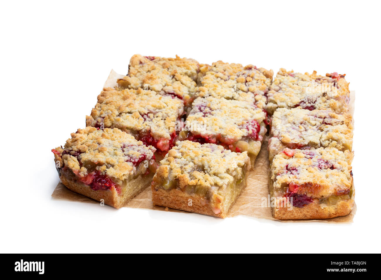 Homemade rhubarb tart with strawberry isolated on white Stock Photo - Alamy