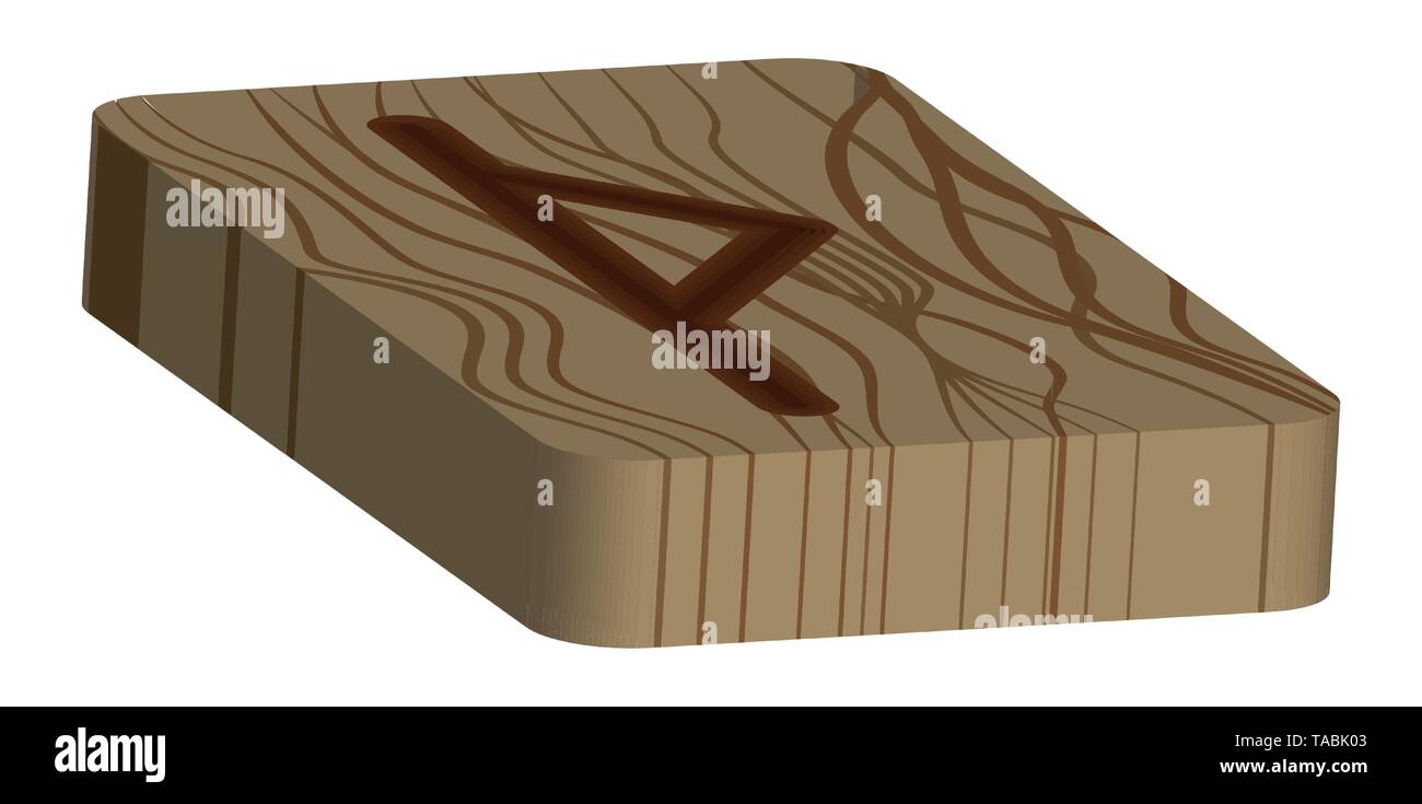Runa Thurisaz. Horizontal projection. Scandinavian. Imitation burning ...