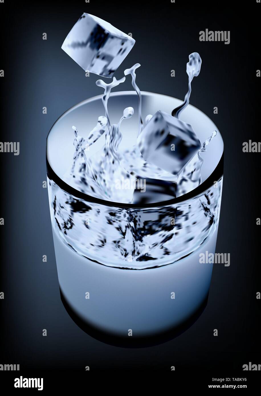 Dark blue ice cube background Stock Vector Images - Alamy