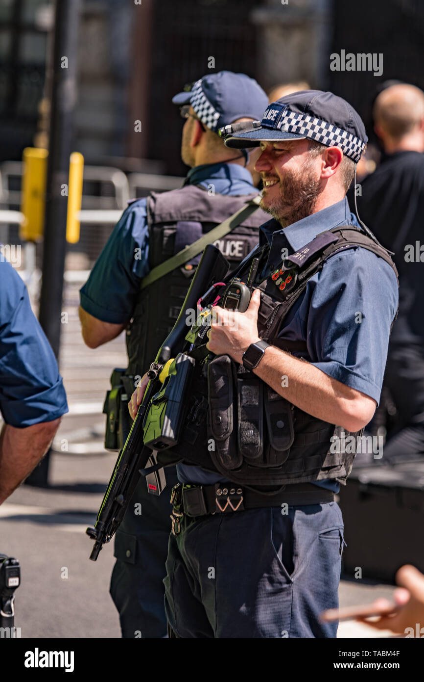 Armed Police by Parliament Street Stock Photo - Alamy