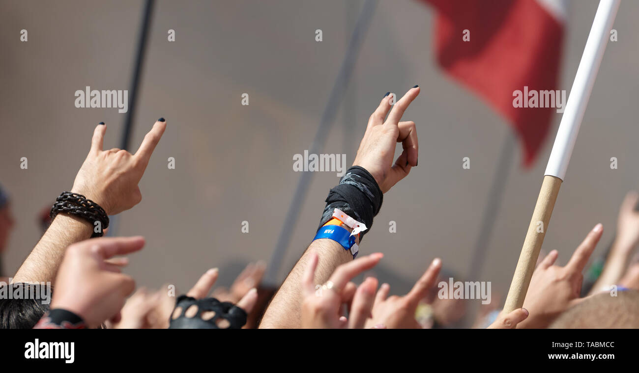 Hand rock stadium hi-res stock photography and images - Alamy