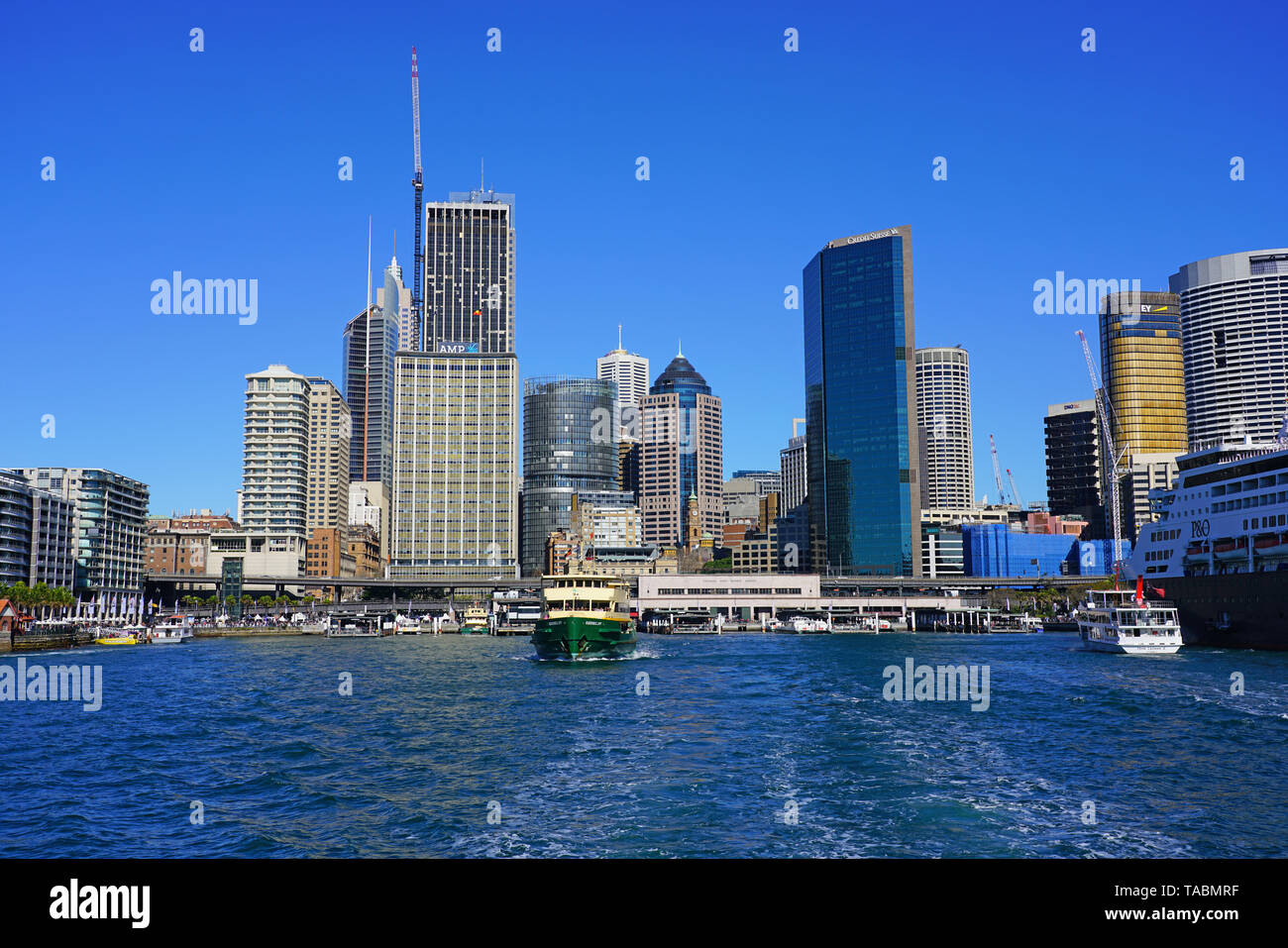 SYDNEY, AUSTRALIA -13 JUL 2018- View of the Circular Quay ferry ...
