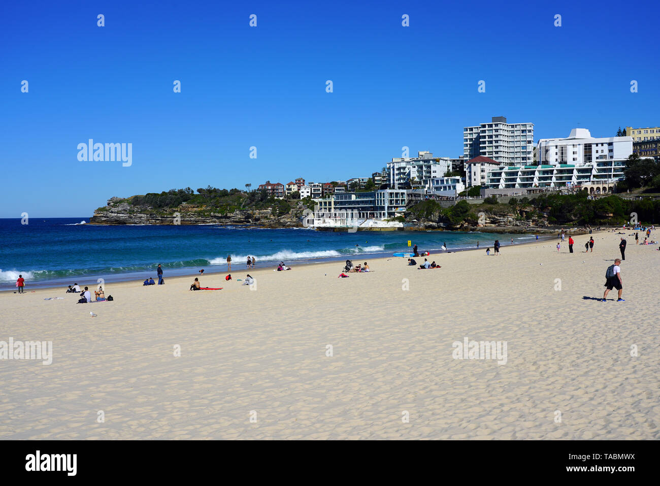 BONDI BEACH, AUSTRALIA -18 JUL 2018- View of the world-famous Bondi ...